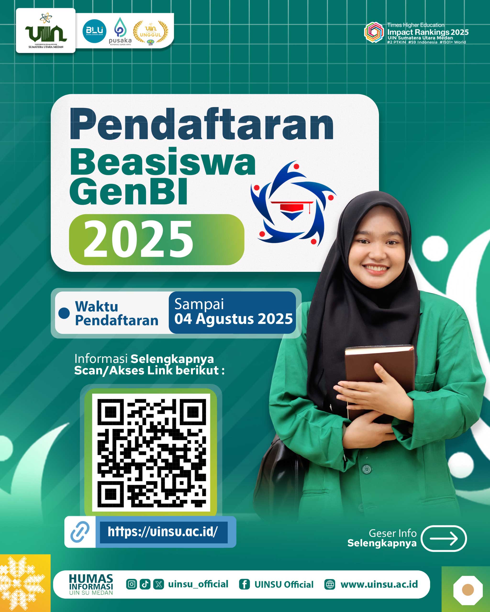 Peluang Emas: Pendaftaran Beasiswa GenBI 2025 di UIN Sumatera Utara Medan Telah Dibuka! – UIN ...